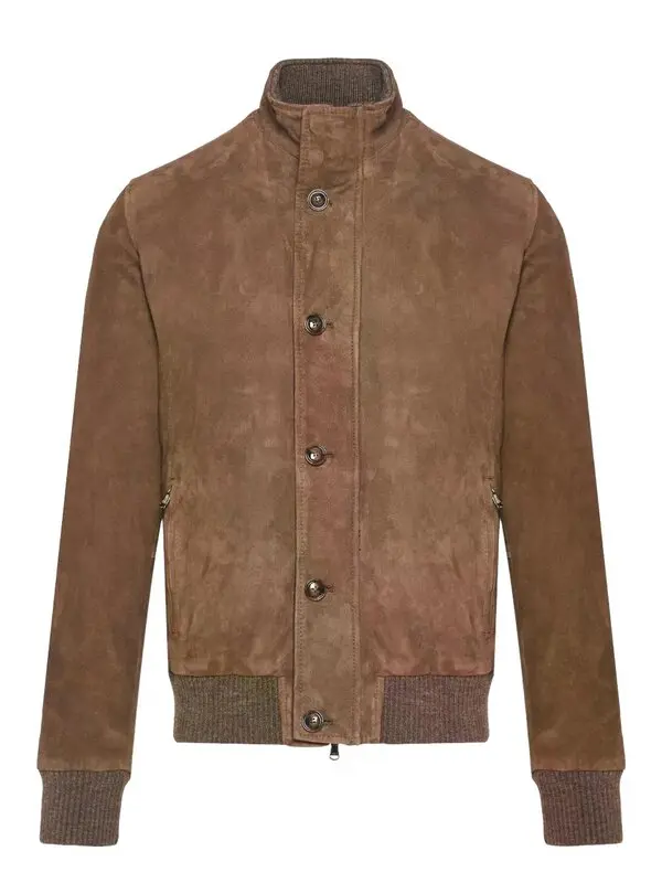 BARBA NAPOLI Suede Jacket - Brown