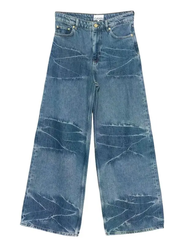 GANNI Logo-patch Jeans - Blue