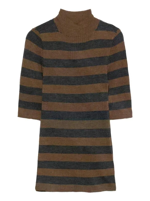 Majestic Filatures High-neck Striped Sweater - Brown