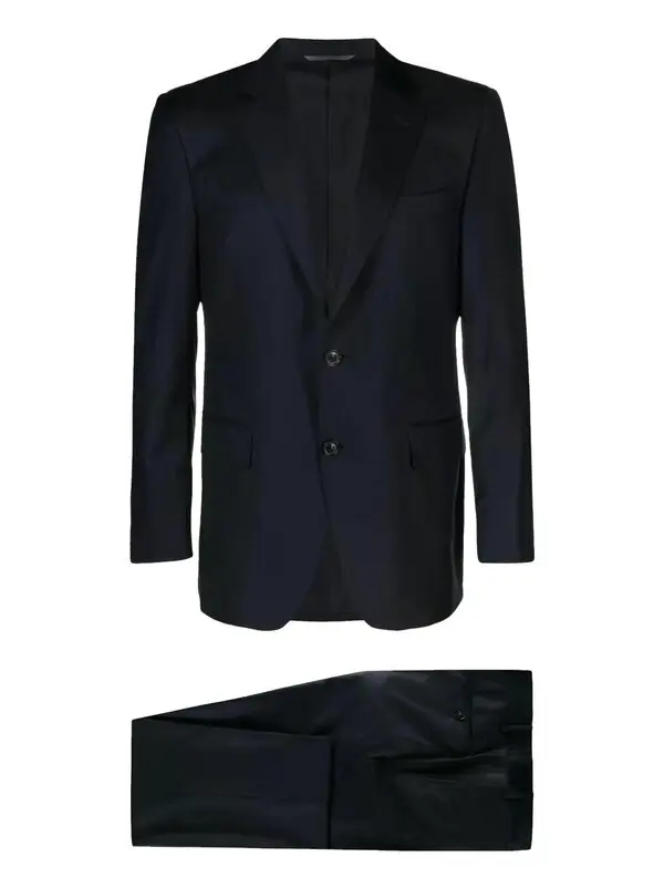 Canali Peak-lapes Wool Single-breasted Suits - Blue