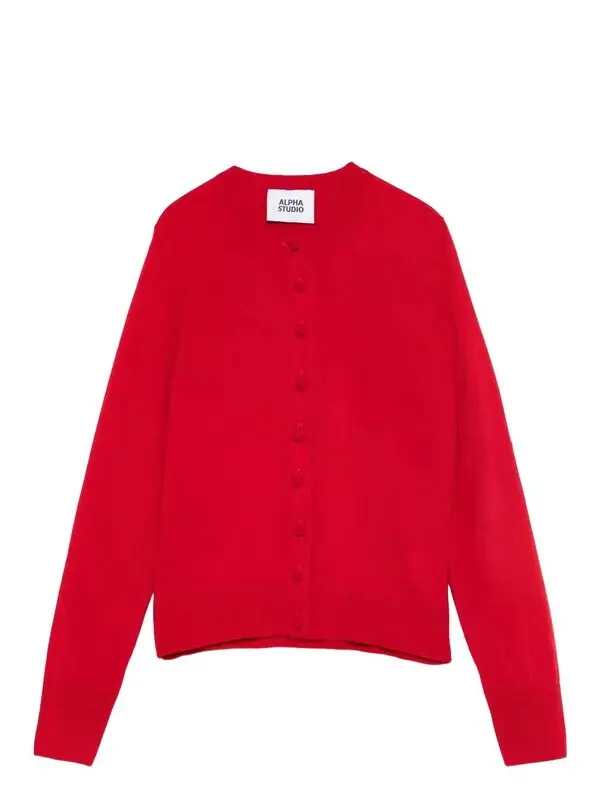 Alpha Studio Button-front Cardigan - Red