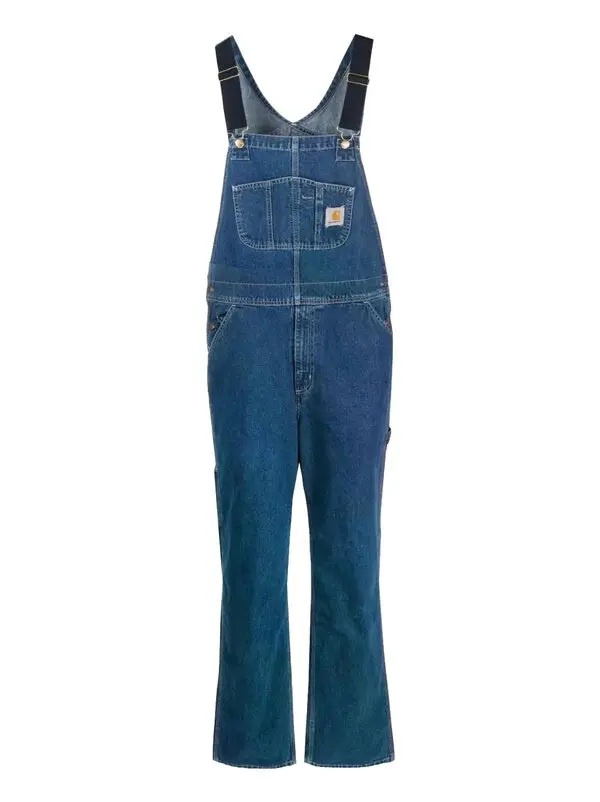 Carhartt Work In Progress Logo-patch Straight-leg Dungarees - Blue