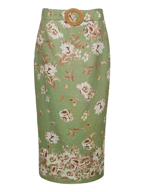 Cara Cara Sienna Floral-print Skirt - Green