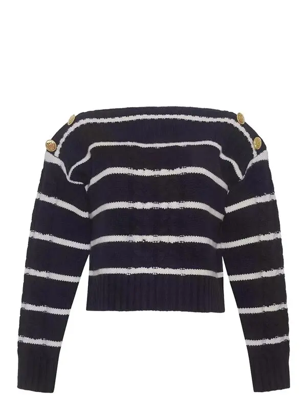 Cara Cara Sarita Cable-knit Striped Sweater - Blue