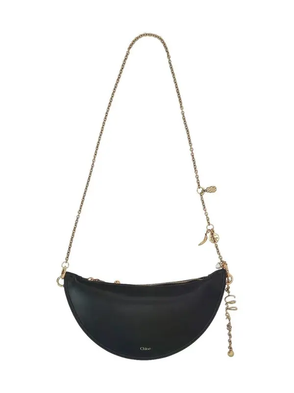 Chloé Crescent-shaped Chain Shoulder Bag - Black