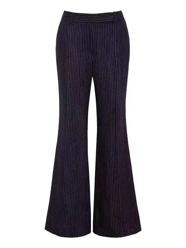 Cara Cara Tristan Pinstripe Flared Trousers - Blue