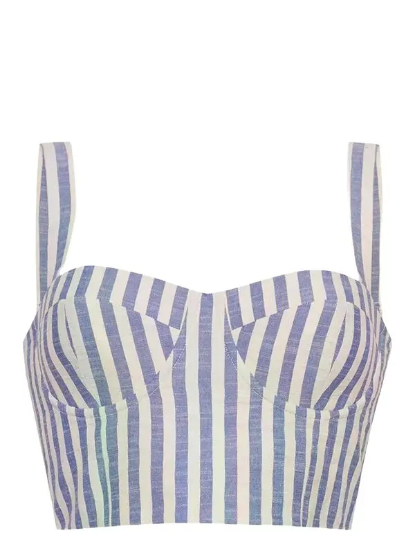 Cara Cara Claudine Striped Top - Neutrals