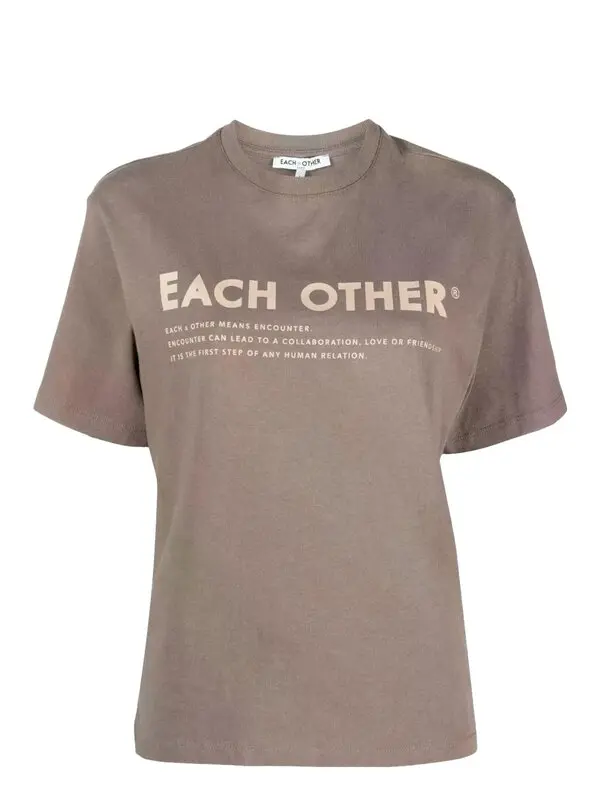 Each X Other Logo-print Cotton T-shirt - Brown