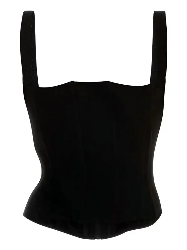 Balenciaga Velvet Zip-front Bodice - Black
