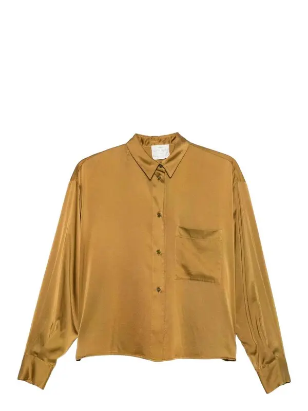 FORTE_FORTE Satin Pocket Shirt - Gold