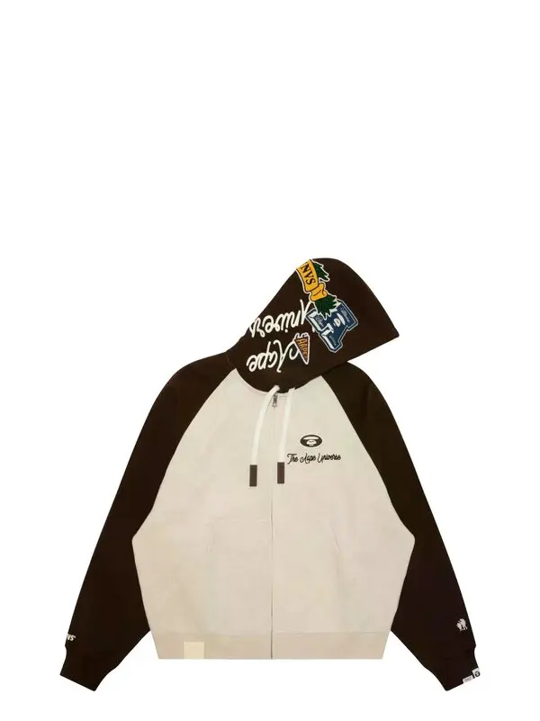 AAPE BY *A BATHING APE® Varsity-patch Zip-up Hoodie - Neutrals