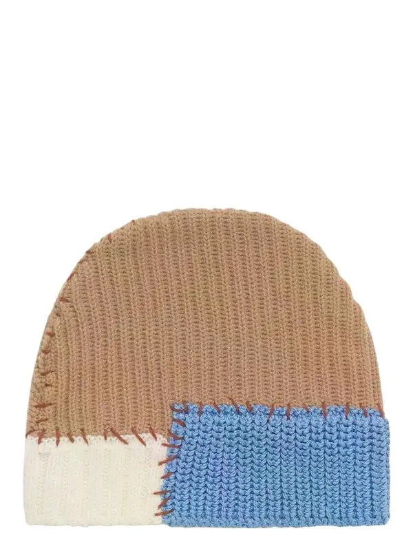 Marni Cable-knit Color-block Beanie - Neutrals