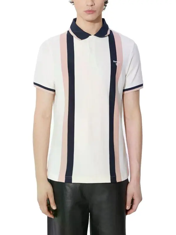 Barbour Striped Cotton Polo Shirt - White