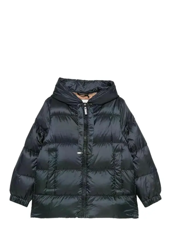 Max Mara Quilted Coat With Hood - Blue