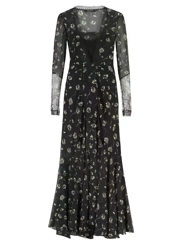 Etro Floral-print Lace-trimmed Maxi Dress - Black
