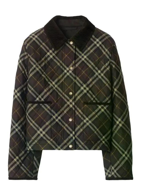 Burberry Check Quilted Jacket - Brown