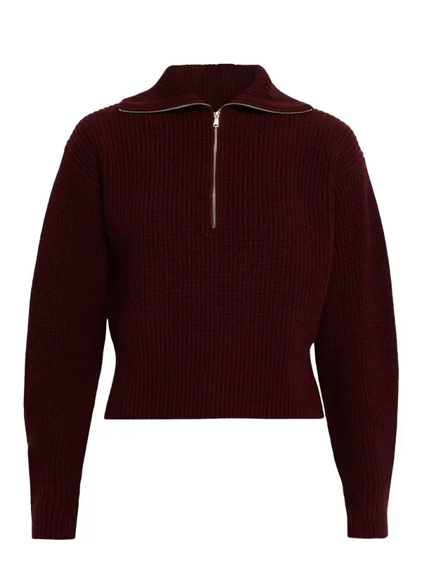 Max Mara Wool-cashmere Quarter-zip Sweater - Red