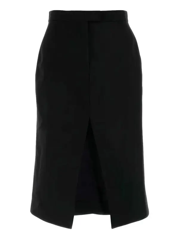 Alexander McQueen Wool Split-front Skirt - Black