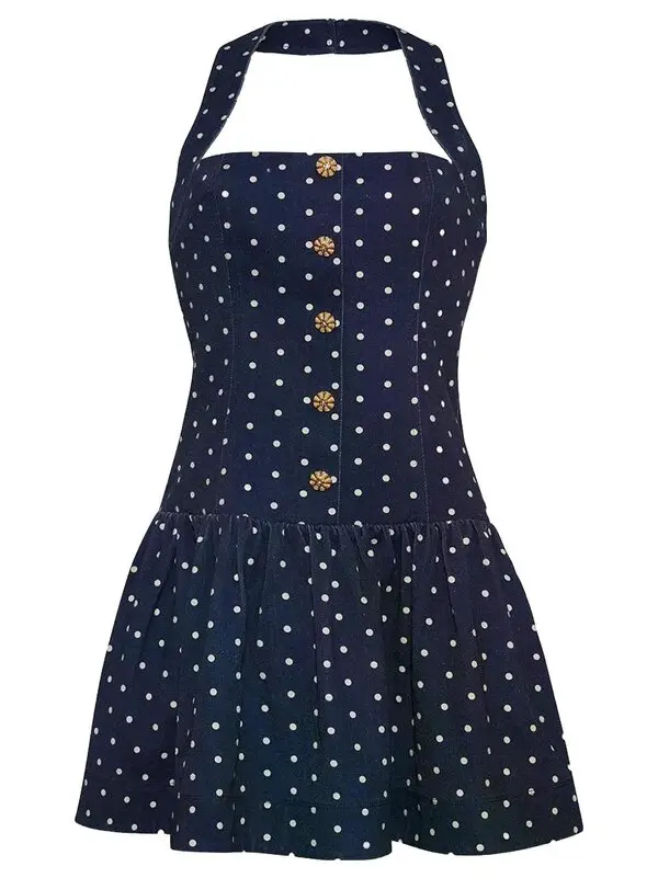 Cara Cara Felicity Polka-dot Mini Dress - Blue