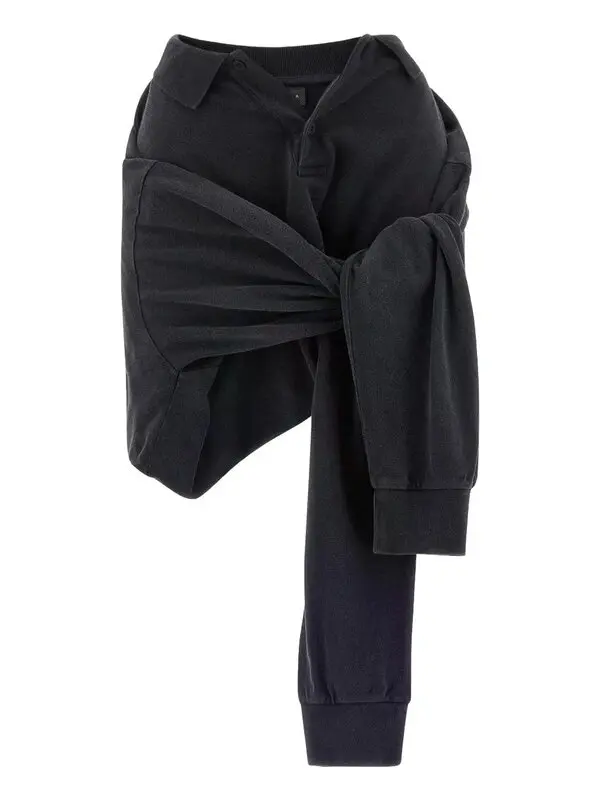 Balenciaga Knotted Mini Polo Skirt - Black