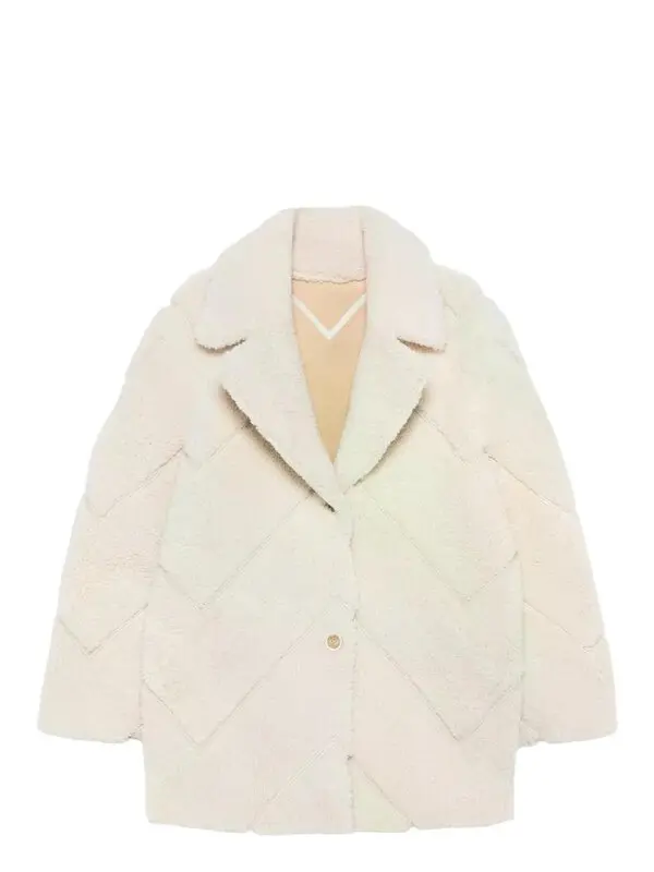 Off-White Chevron Shearling Jacket - White