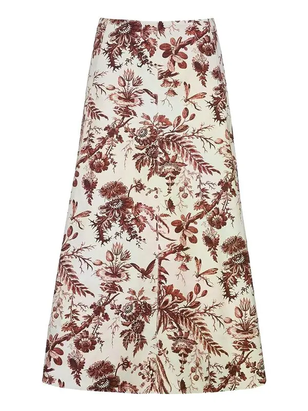 Cara Cara Aisha Floral Print Midi Skirt - Neutrals