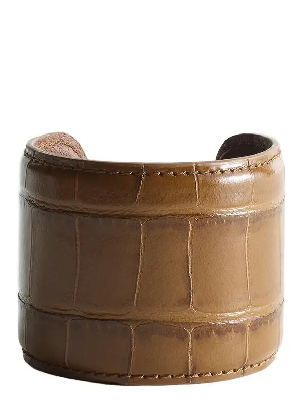 TOTEME Croco-embossed Cuff - Camel