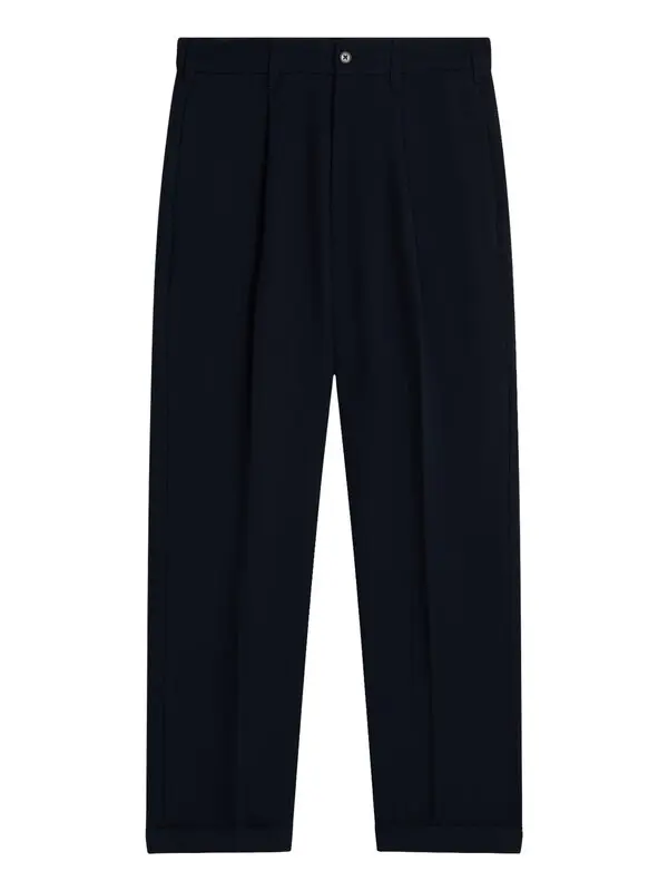 Dunhill Cotton-wool Drill Tapered Chinos - Navy