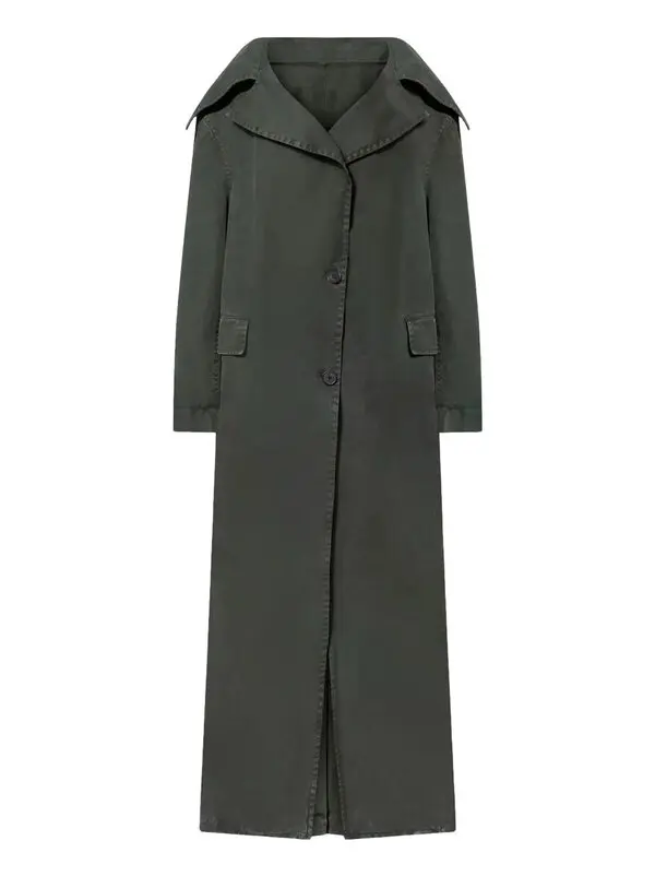 Attico Button-fastening Coat With Large Collar - Green