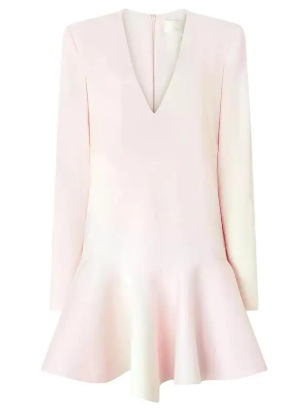 GENNY V-neck Peplum Dress - Pink