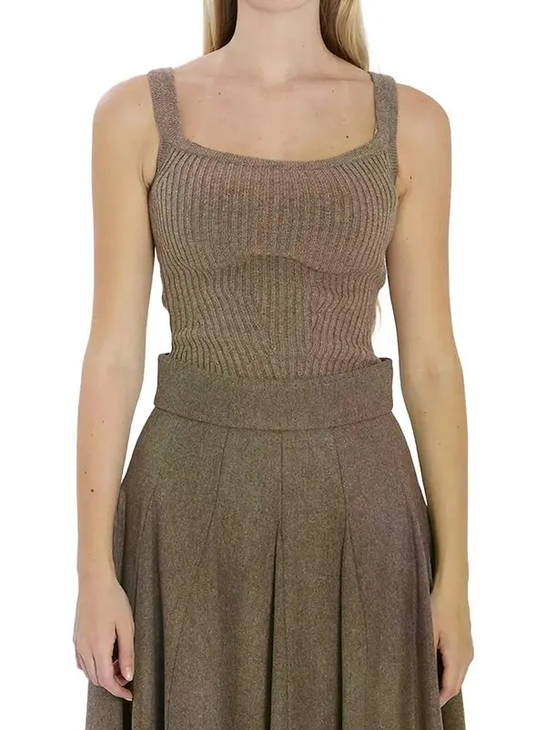 Max Mara Ribbed Tank Top - Brown
