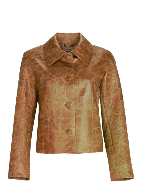 Silvia Tcherassi Columba Crumpled-effect Jacket - Brown