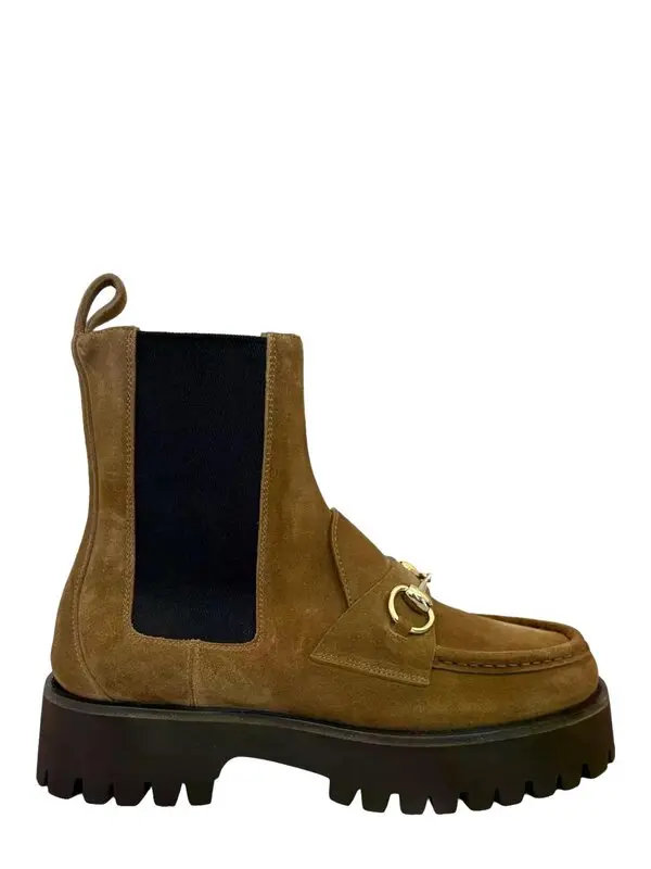 Gucci Horsebit Platform Chelsea Boots - Brown