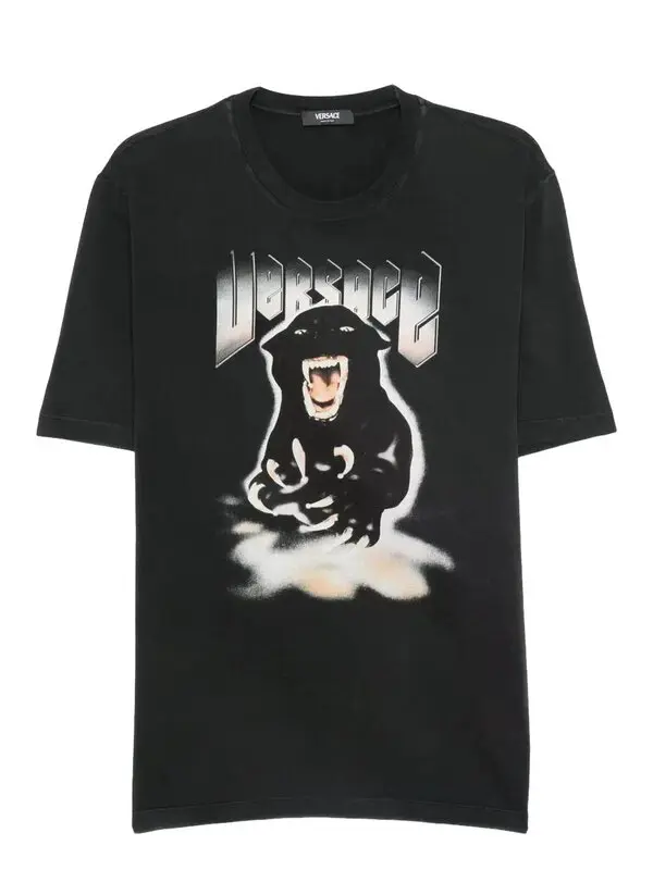 Versace Panther-print T-shirt - Black