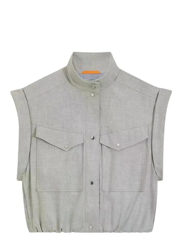BOSS Pocket-detail Sleeveless Gilet - Grey