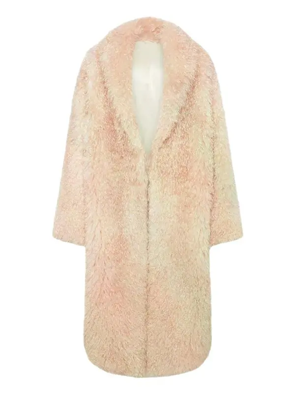 Attico Faux-fur Oversized Coat - Pink