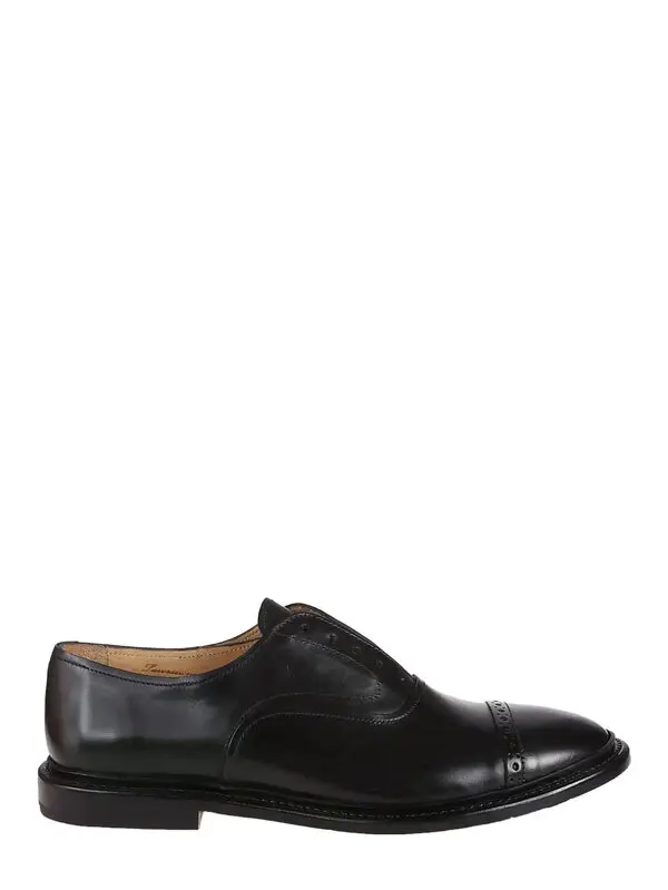 Premiata Leather Cap-toe Derby Shoes - Black