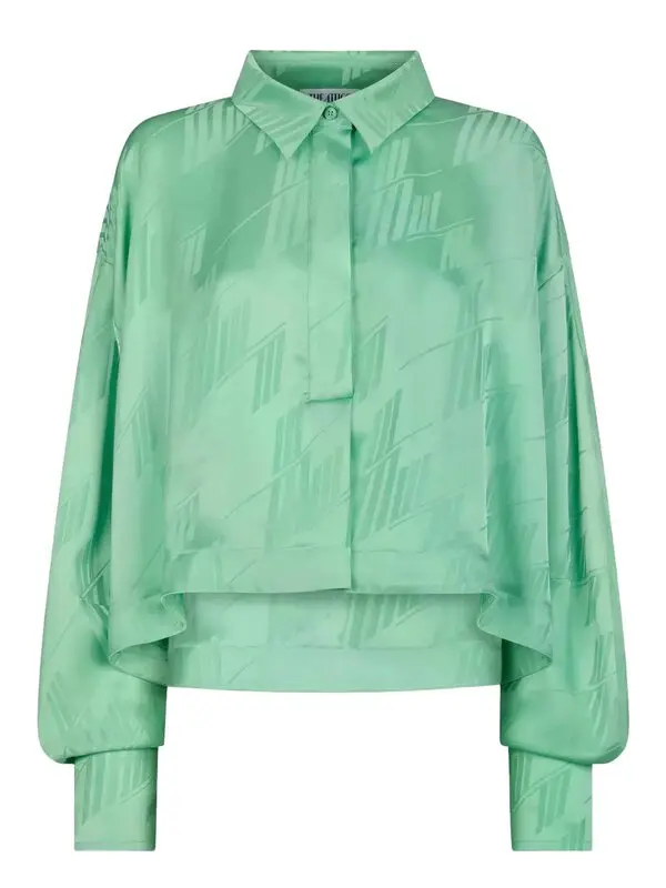 Attico Embossed-pattern Blouse - Green