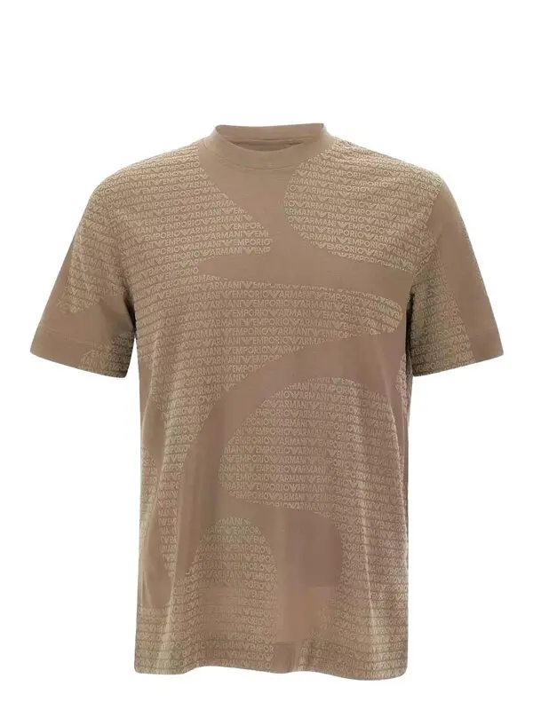 Emporio Armani Logo-print Short-sleeve T-shirt - Neutrals