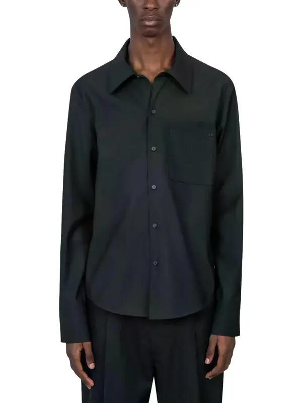 COURREGES Chest-pocket Long-sleeve Shirt - Black
