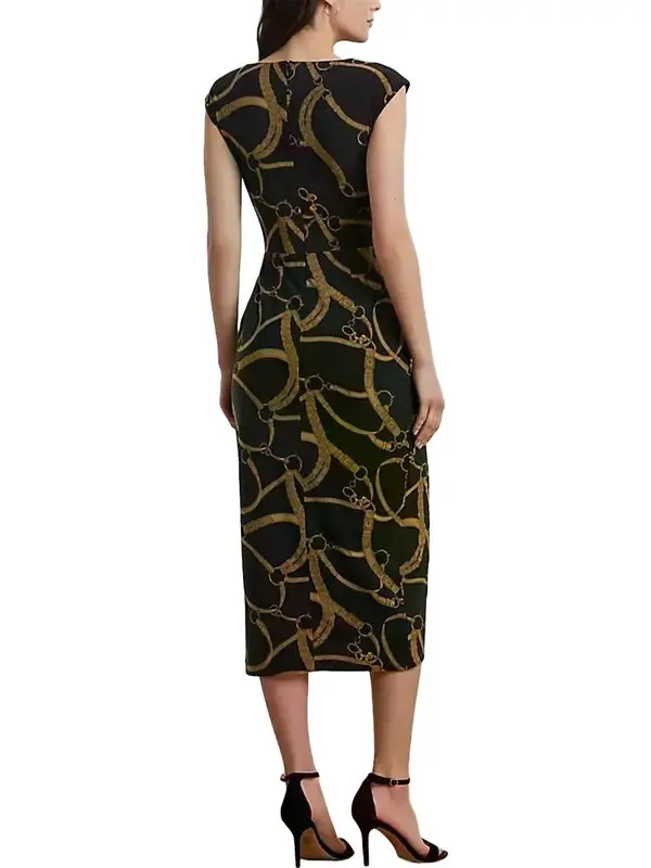 Ralph Lauren Belt-pattern Midi Dress - Black