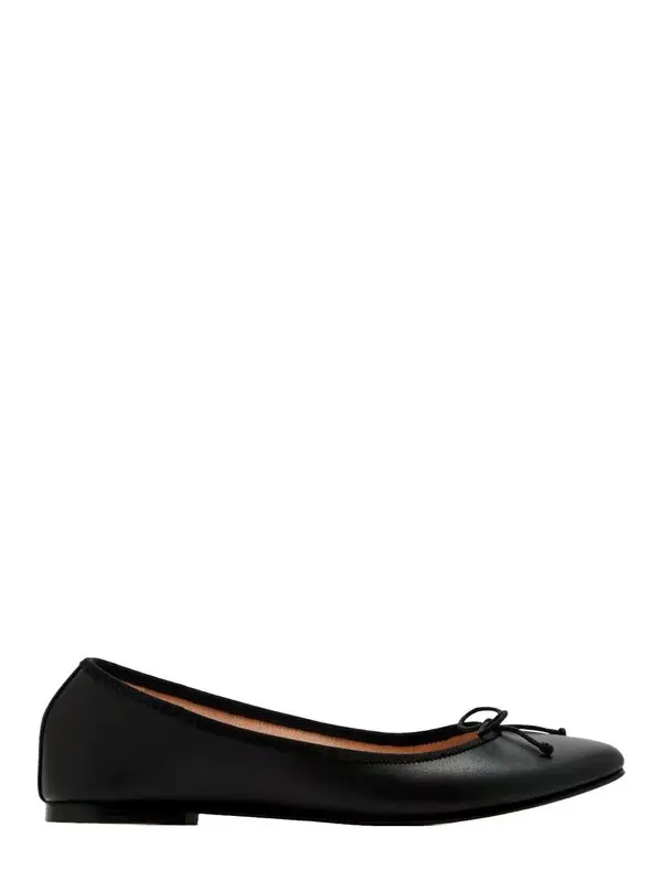 HOUSE OF BALLERINAS Bow-detail Leather Ballerinas - Black
