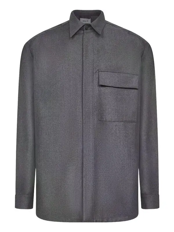 D4.0 Buttoned Flap-pocket Shirt - Grey