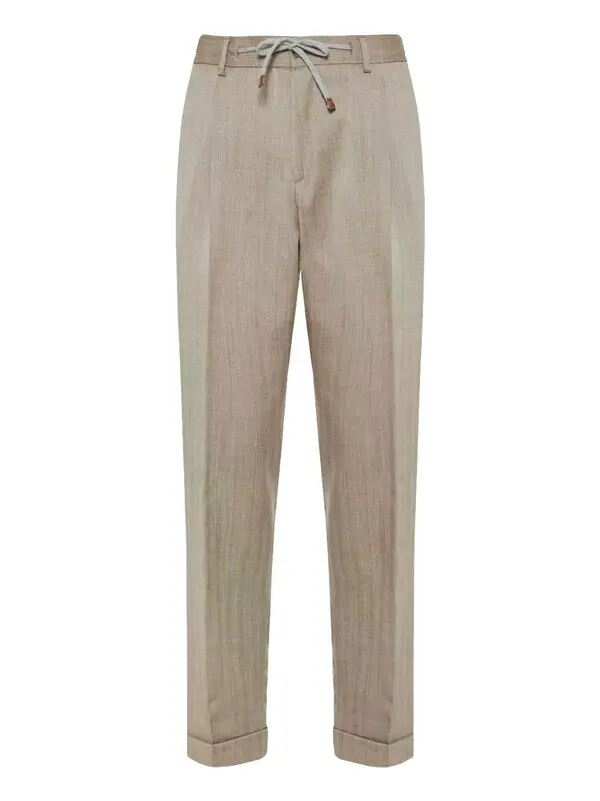 BARBA NAPOLI Drawstring Trousers - Neutrals