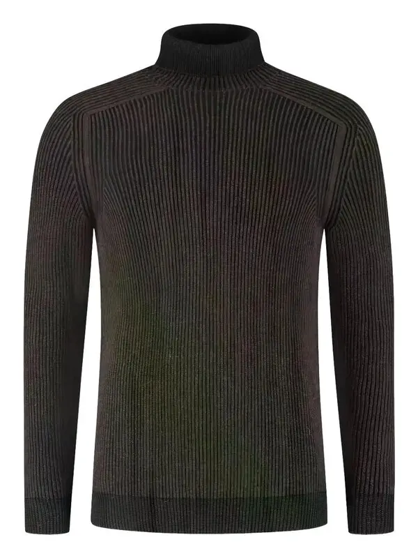 Sease Dinghy Ribbed Turtleneck Sweater - Brown