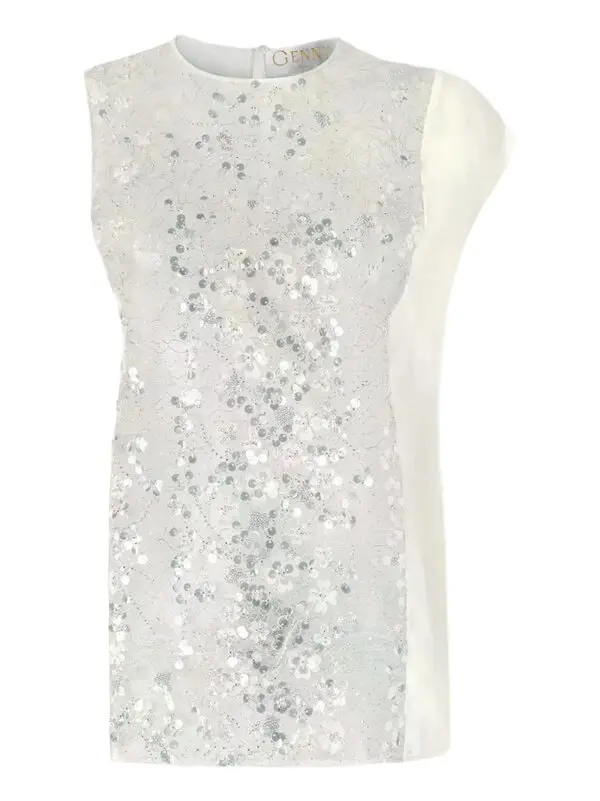 GENNY Sequin-embellished Sleeveless Top - White