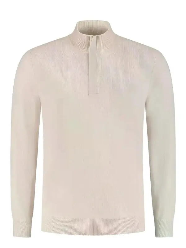 GRAN SASSO High-neck Half-zip Sweater - Neutrals