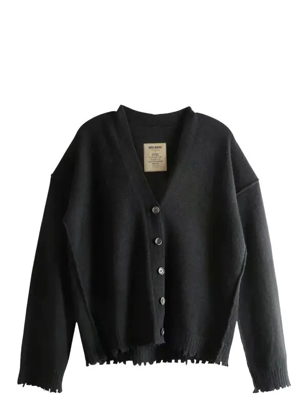 UMA WANG Cashmere V-neck Cardigan - Black