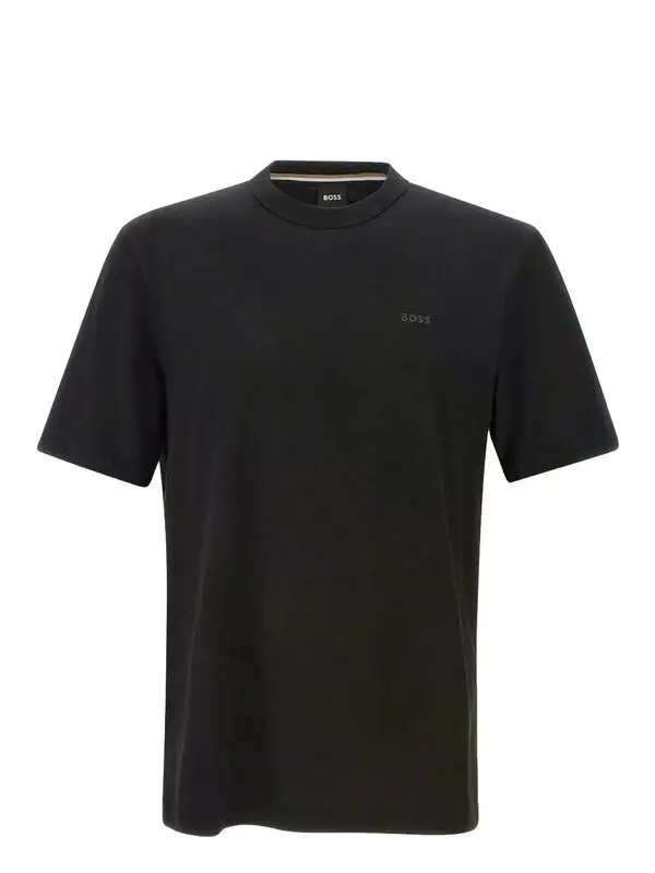 BOSS Logo-embroidered Crew-neck T-shirt - Black