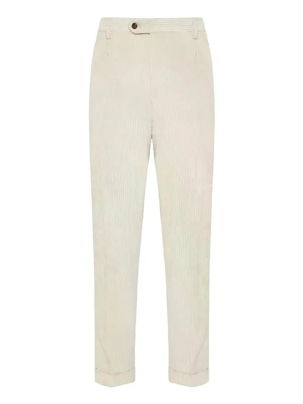 BARBA NAPOLI Ribbed Corduroy Trousers - Neutrals